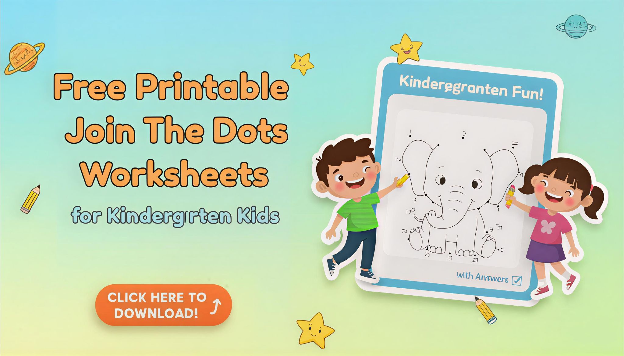 Free Printable Join The Dots Worksheets for Kindergarten Kids - kidzcubo